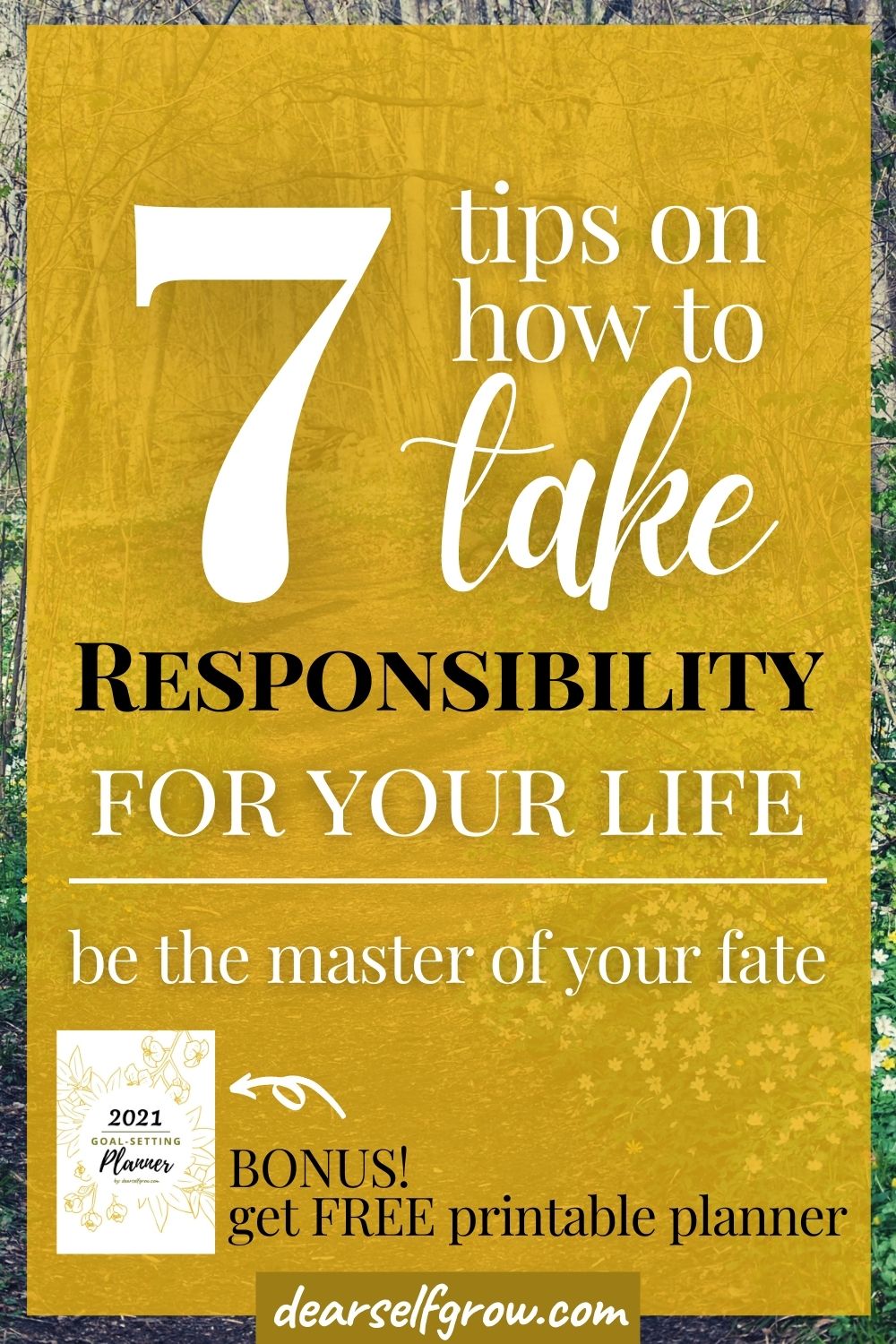 Take Responsibility for your Life: Why and How to do it. - Dear Self, Grow.