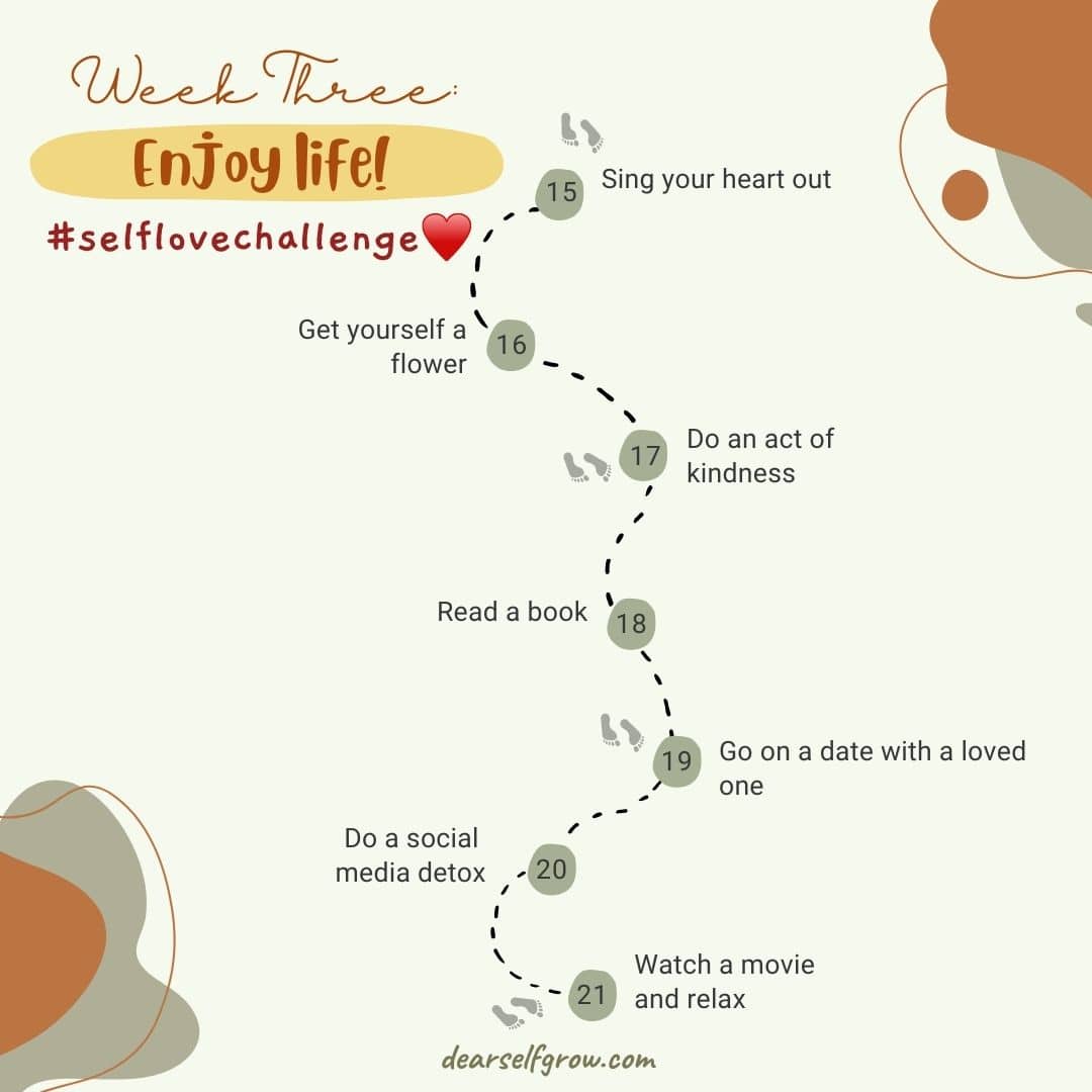 30-Day Self-love Challenge - Love Yourself More. - Dear Self, Grow.
